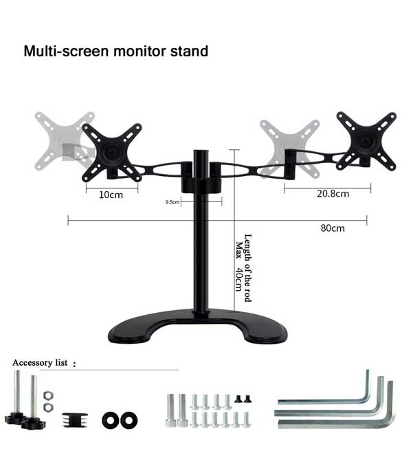 Desk Dual Screen Mount Stand Extendable Arm Monitor – Al-Samman